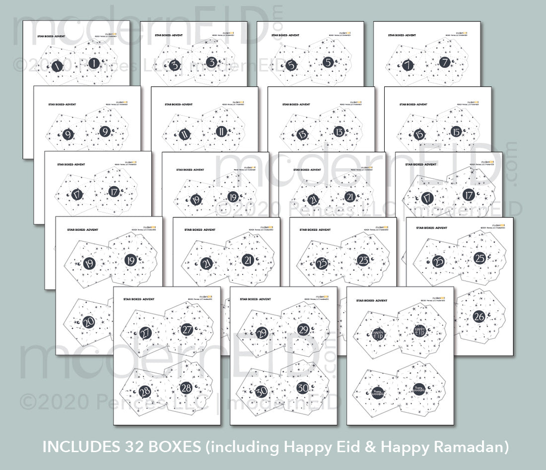 Constellation Advent Star Boxes printable – modernEID